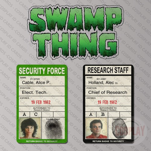 Swamp Thing | Movie Prop ID Badge | Alice Cable | Alec Holland | Screen ...