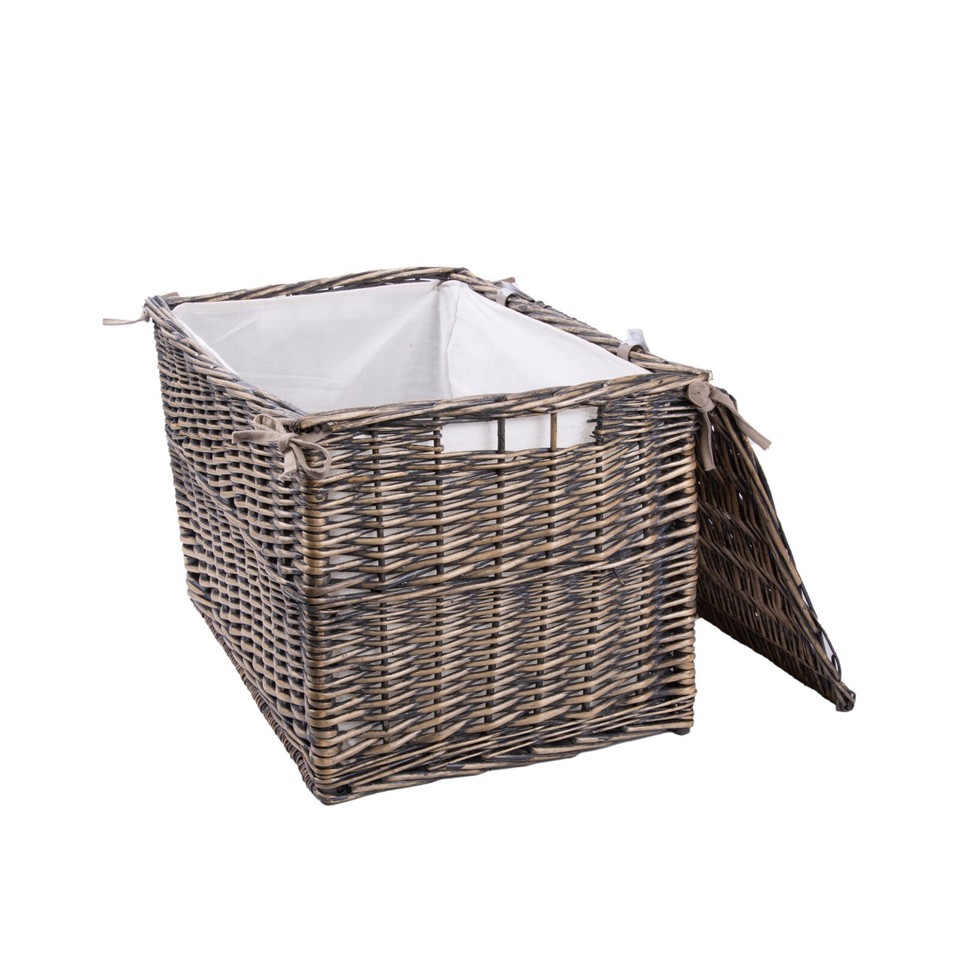 Wickerfield Bronze Wicker Large Storage Hamper Chest Trunk/Basket/Toy ...