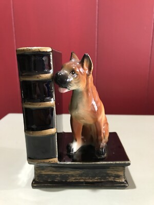 Vintage Ceramic Fawn Boxer Bookend Mid-Century Modern | eBay