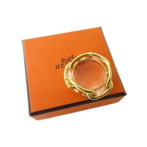Hermes HERMES Scarf Ring Chain D Ancre Accessory Gold Color Ladies | eBay