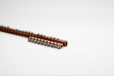 Copper Neutral Ground Bar with Screws Included, 4 Inch Long, 12mm x 8 ...