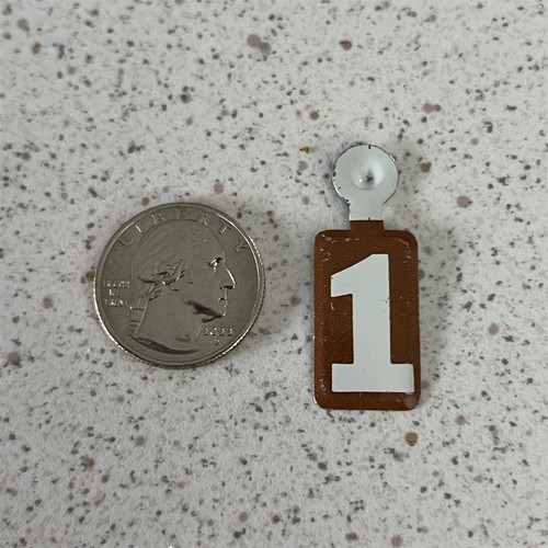 Vintage #1 Number One Red and White Foldover Tab Pinback Button #45694 ...