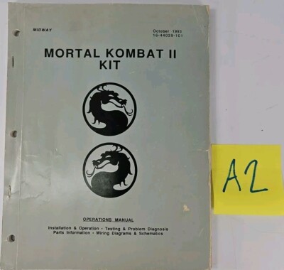 MORTAL KOMBAT 2 KIT - Arcade Game Manual - MIDWAY - OEM Original - Coin ...