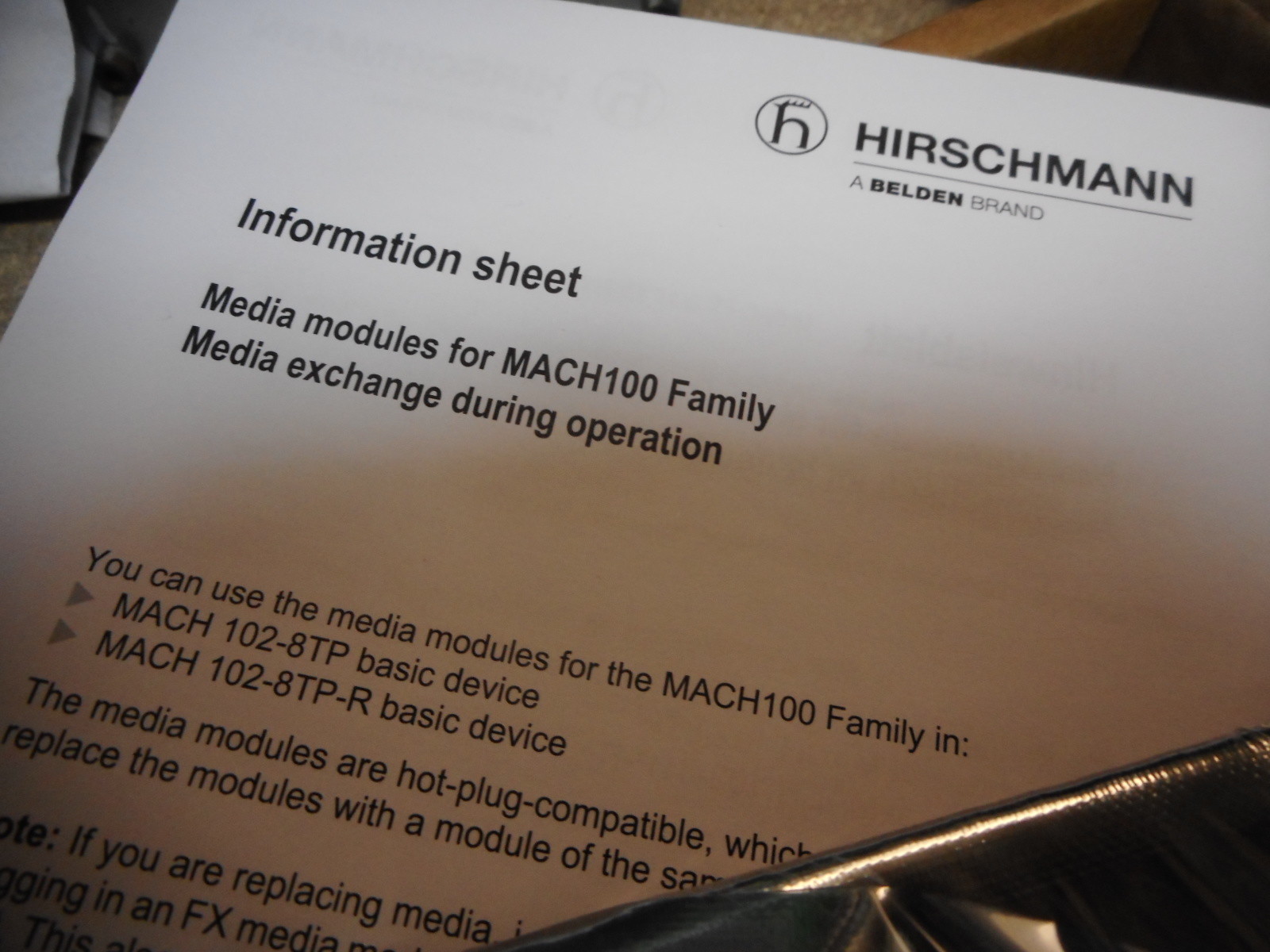 HIRSCHMANN BELDEN -- 8 PORT MEDIA MODULE for MACH100 -- M1-8TP-RJ45 | eBay