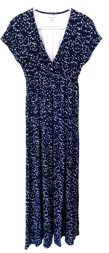 Amazon Essentials Stretch Maxi Dress-XS, navy blue & pink splotch multi ...