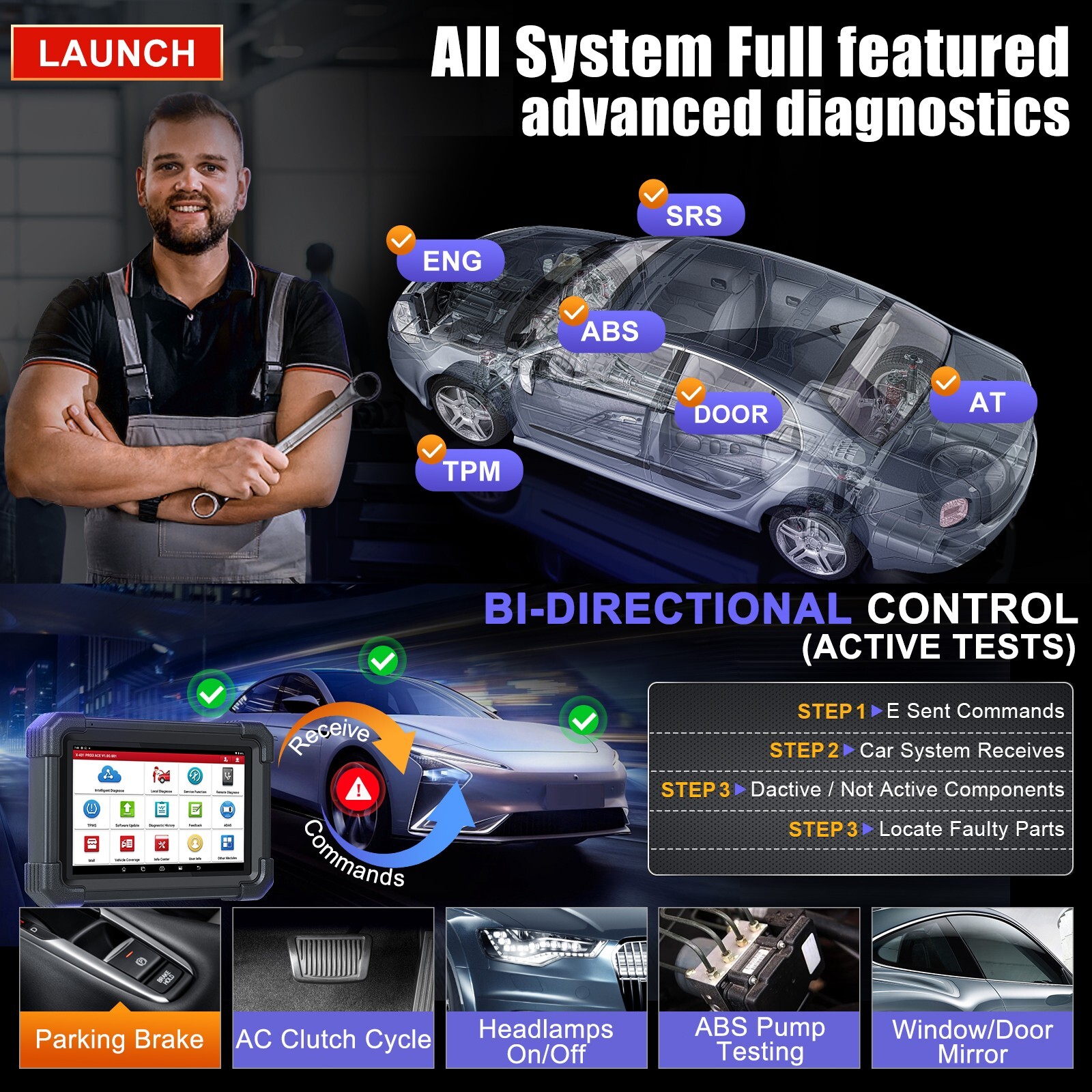 LAUNCH X431 PRO3 ACE PRO5 OBD2 Scanner Car Diagnostic Tool ECU Programming ADAS | eBay