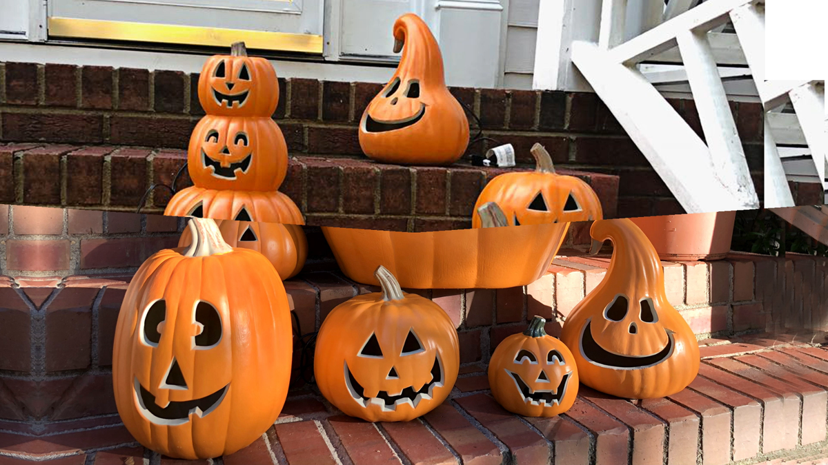 Large Outdoor Lighted Pumpkins 3.5FT Light Up Halloween Decoration, 60