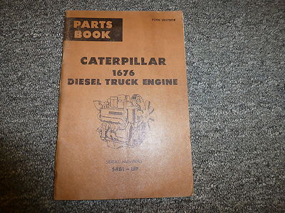 Caterpillar Cat 1676 Diesel Truck Engine Parts Catalog Manual Book S/N ...