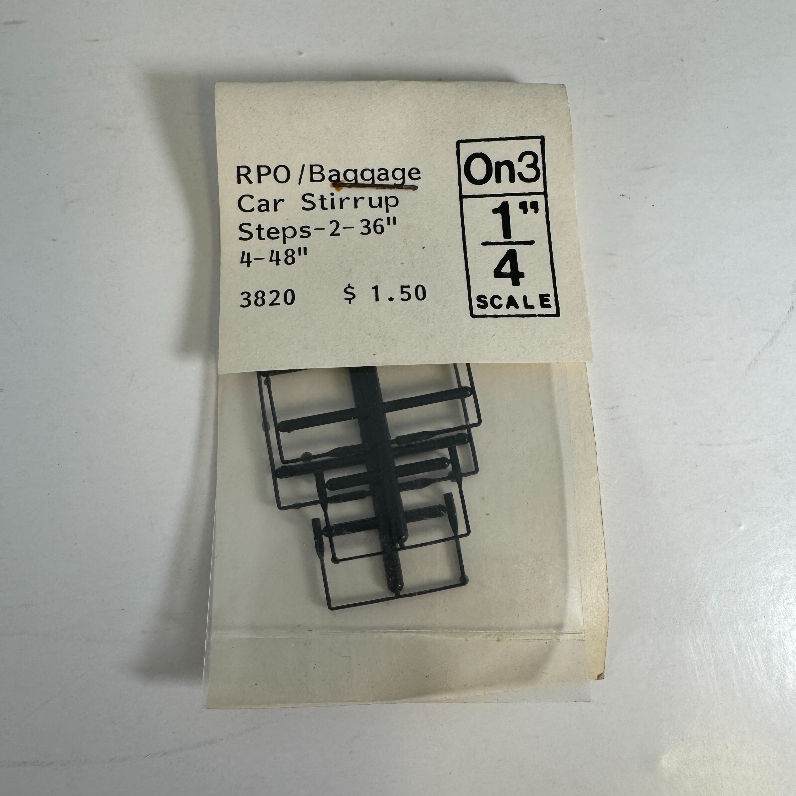 Grandt Line 3820 1/4" Scale On3 RPO Baggage Car Stirrup Steps 36" & 48 ...