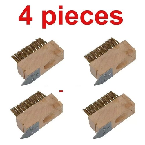 4 X PATIO DRIVE BLOCK PAVING WIRE HEAD BRUSH METAL RAKE SPIKE WEED ...