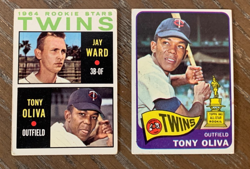 (2) 1964 & 1965 Topps Tony Oliva Twins RC & All-Star RC Card Lot Low ...