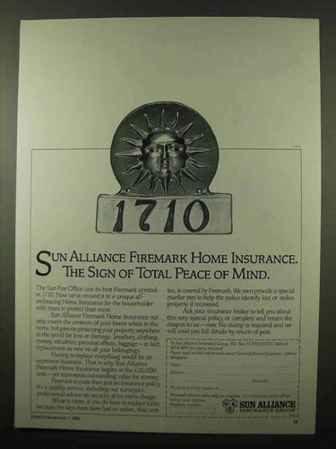 1984 Sun Alliance Insurance Group Ad - Firemark Home | eBay