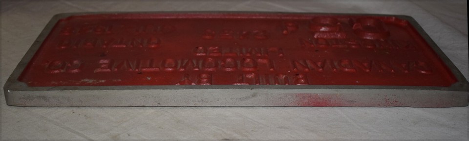 Vintage Canadian Locomotive Co. Builder Plate Sign - G5d 2453 Jul. 1948 ...