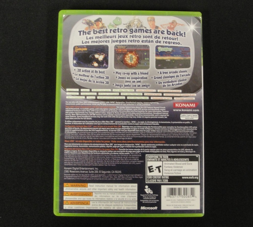 Konami Classics Vol 1 for the Xbox 360 Games Rated E-T (Everyone-Teen ...
