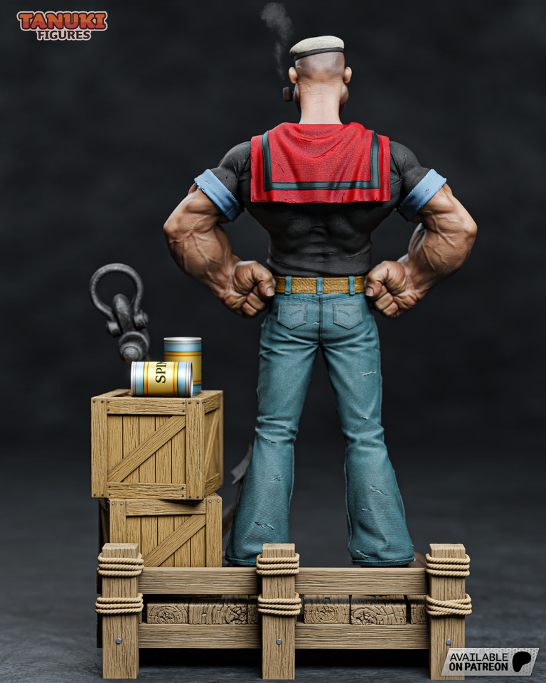 Popeye the Sailor Man 1/6 Figure Statue Unpainted 3d Print Model Kit ...