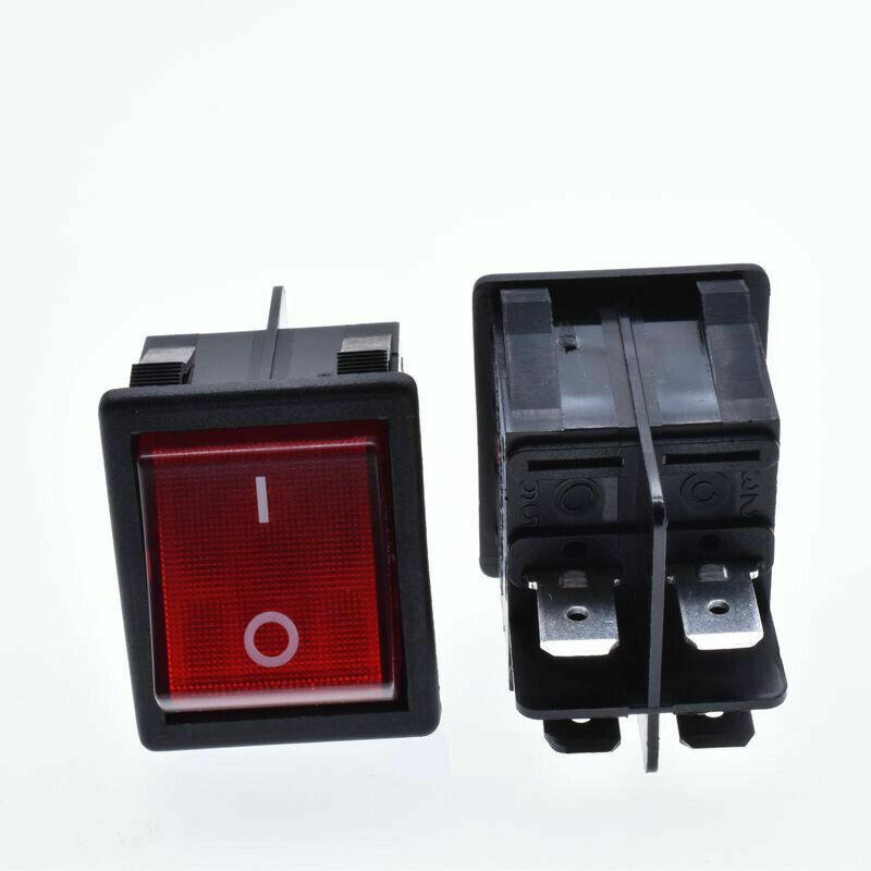 1pc RONG FENG RF-1004 Rocker Switch Red Light 4 Pins 2 Positions 16A ...