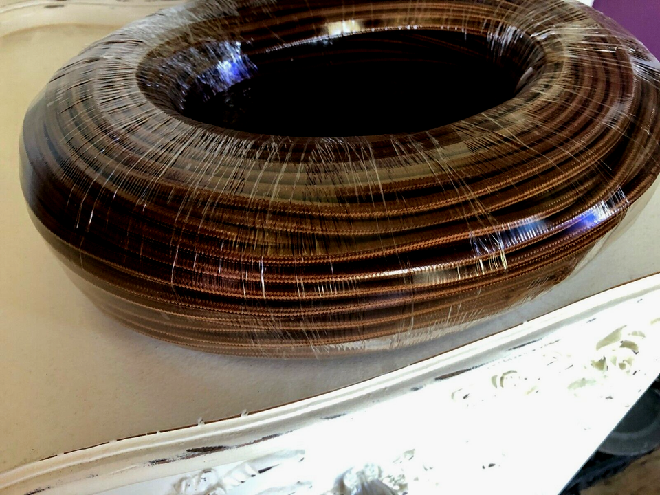 Dark Brown Cloth Covered 2-Wire Round Cord 18ga Vintage Industrial lamp ...