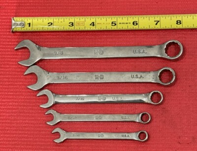 KD Tools 5 PC SAE Combination Wrench Set 12PT Made in USA | eBay