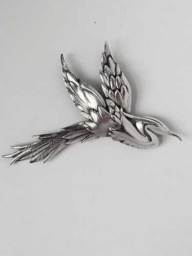 Lrg VTG DANECRAFT 52gm Sterling Silver HERON Crane BIRD PIN BROOCH ...