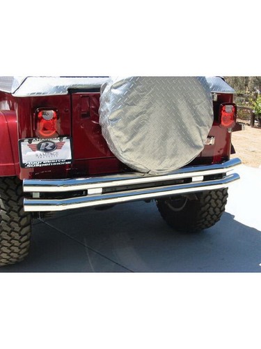 Rampage 1976-1983 For Jeep CJ5 Double Tube Rear Bumper Stainless (8448 ...