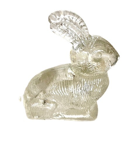 VINTAGE PRESSED GLASS EASTER BUNNY RABBIT CANDY CONTAINER | eBay