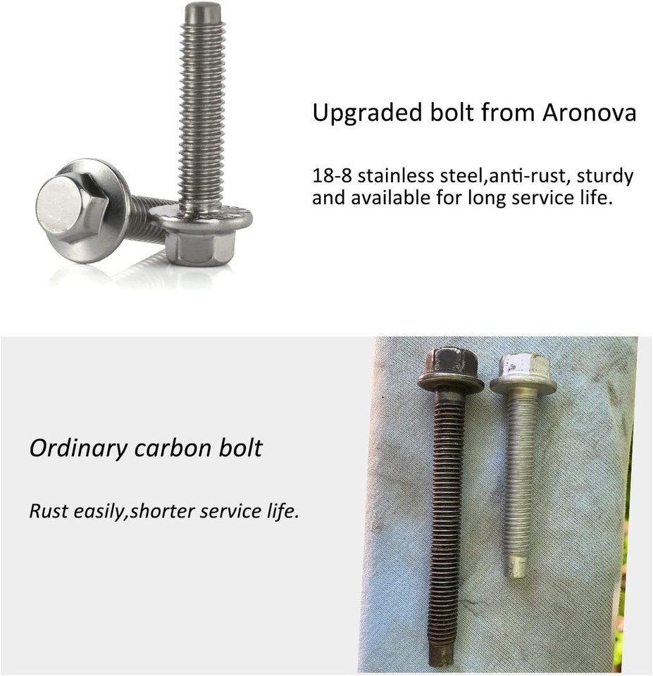 M10*60mm Stainless Steel Fuel Tank Strap Bolts Set Compatible with ...