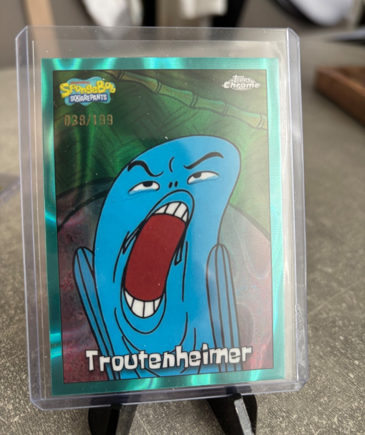 2025 Spongebob Topps Chrome 25th Anniversary Troutenheimer Meme Card /199 | eBay