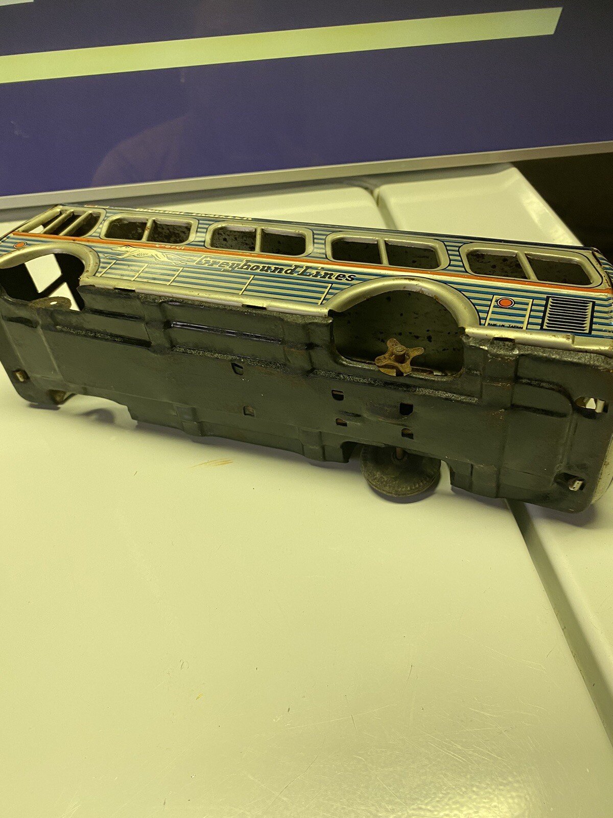 Lot of 2 Tin Litho Friction Greyhound Buses 50s World Fair / 60s ...