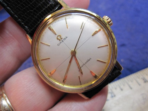 1950's 34mm Omega Seamaster wristwatch 14K gold capped mod 14735 cal ...