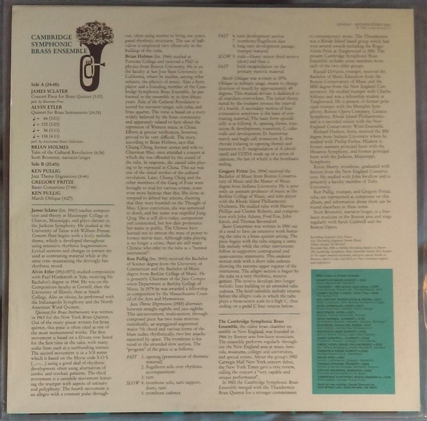 Cambridge Symphonic Brass Ensemble SEALED Crystal Records S552 FAST ...