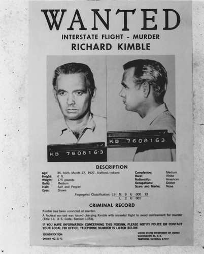 The Fugitive David Janssen Wanted Poster - Reproduction | eBay