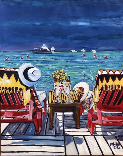 Pina Colada BEACH Original Art PAINTING DAN BYL Modern Contemporary ...