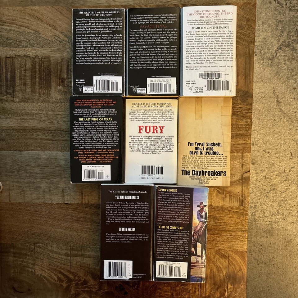 western paperback books lot used Eight Books | eBay