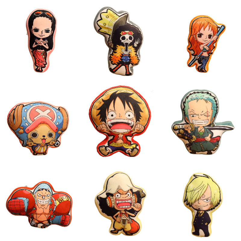 Fluffy One Piece Plush Pillow Cartoon Luffy Zoro Chopper Sanji Nami ...