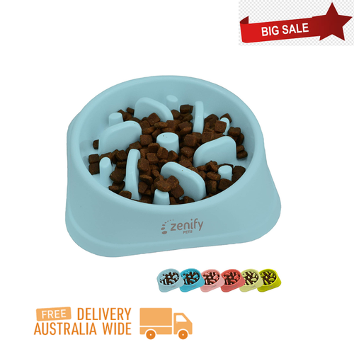 Zenify Dog Bowl Slow Feeder-Large 500ml Healthy Eating Pet Interactive ...