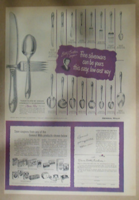 General Mills Baking Ad: Fine Silverware Offer ! from 1950 Size: 11 x ...