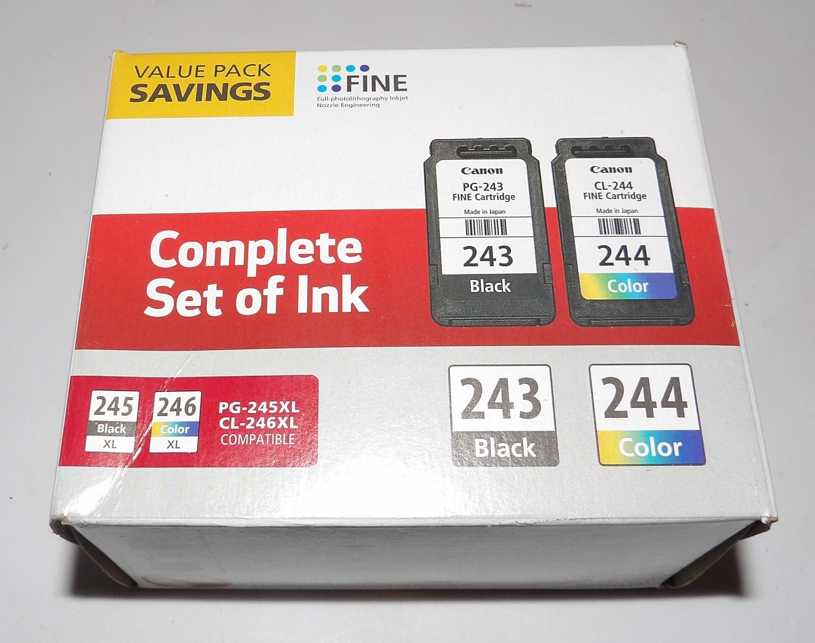 Genuine Canon PG-243 Black CL-244 Color (1287C006) Ink Cartridges ...