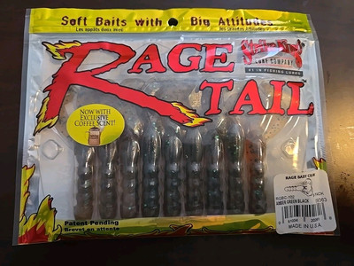 Strike King Rage Tail Rage Baby Craw, Amber Green Black, 9 Pack | eBay