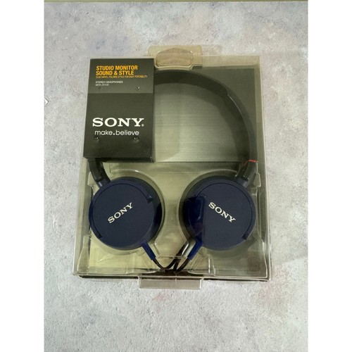 SONY MDR-ZX100 STEREO HEADPHONES BLUE 2010 SLIM SWIVEL FOLDING STYLE ...