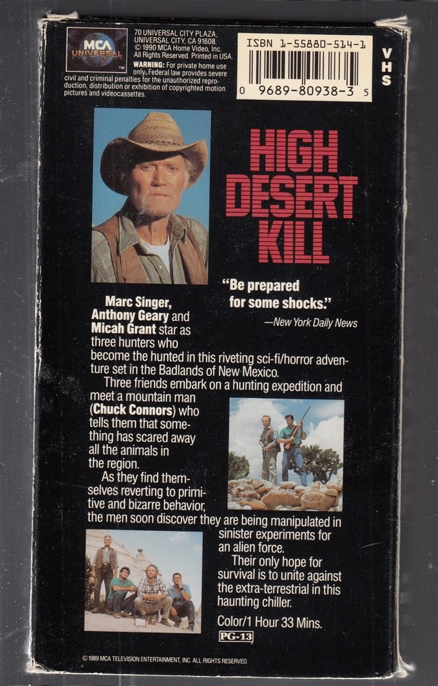 High Desert Kill - Horror Movie - VHS - 1989 - Marc Singer & Anthony Geary | eBay