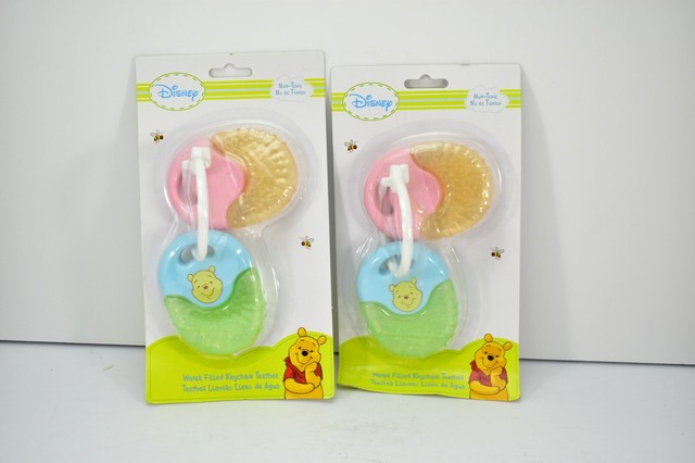 Winnie The Pooh Water Filled Keychain Teether Pink Blue for sale online ...