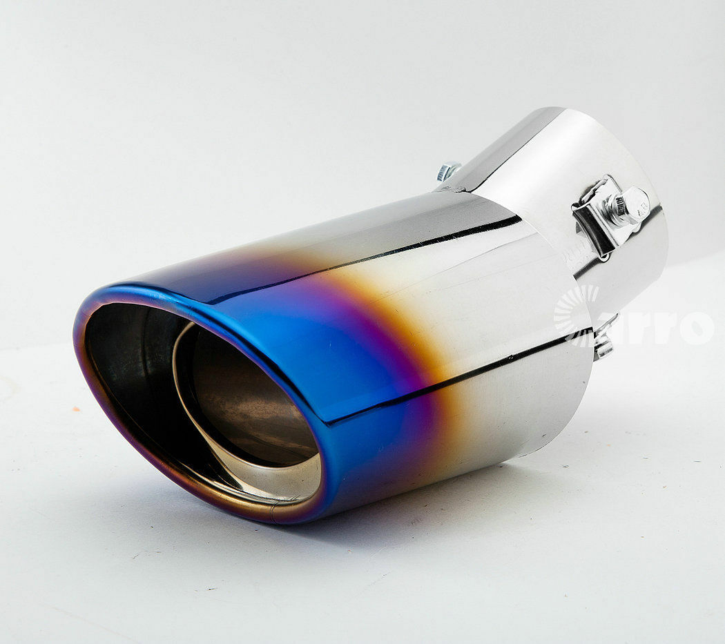 Exhaust pipe Burn Muffler Tip 2.5" Inlet Stainless steel oval 6.3" Long ...