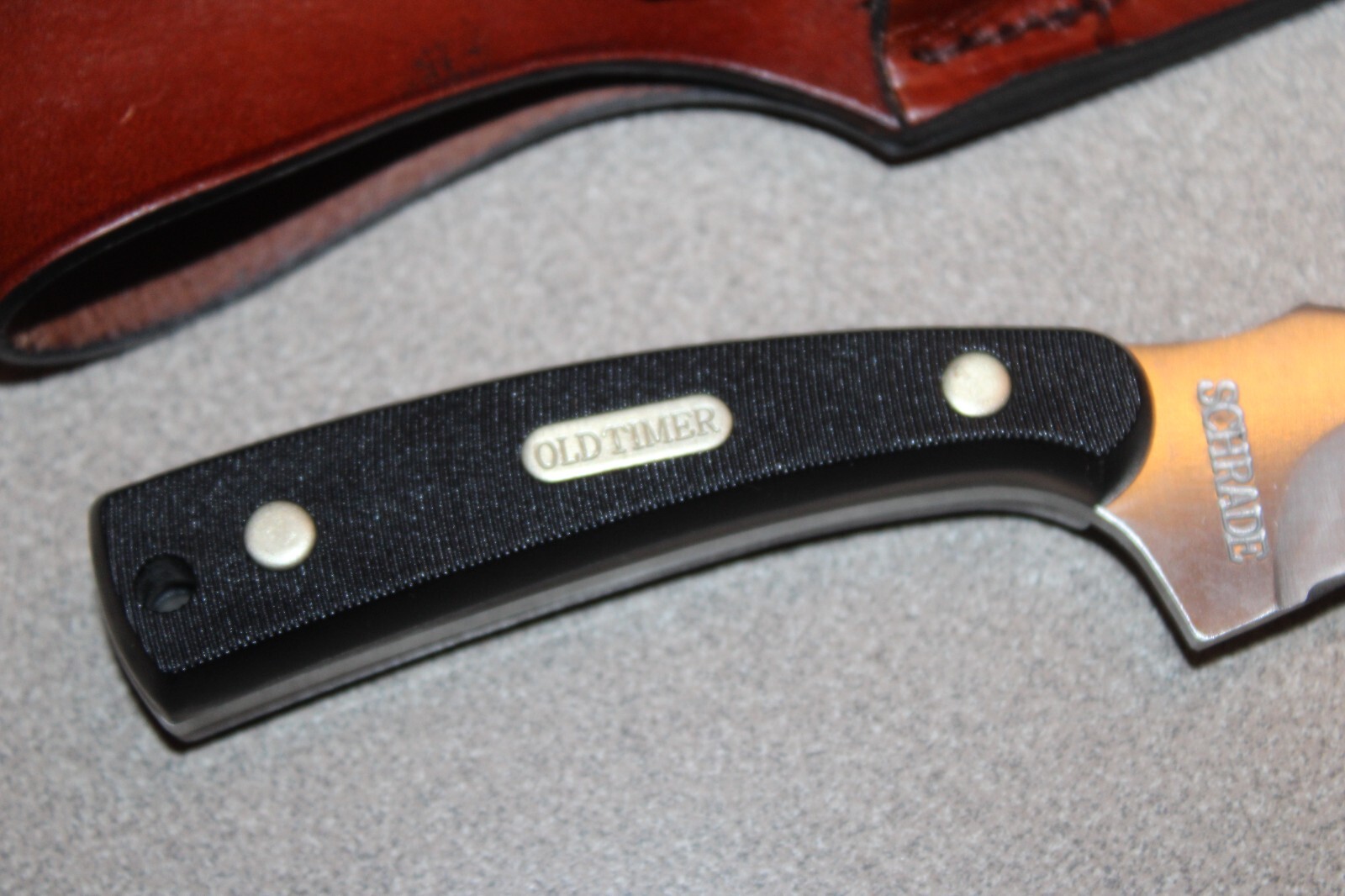 Schrade 152OT Old Timer 7-1/8" fixed blade Sharp Finger Full Tang knife ...