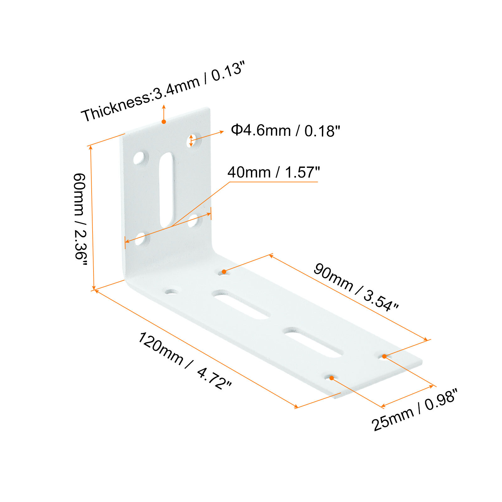 Adjustable L Corner Braces, 4Pcs 120 x 60 x 40mm L Corner Code, White ...