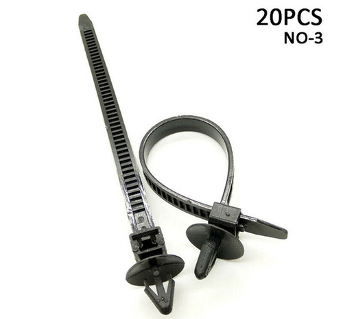 100 PCS Car Line Cable Ties Zip Tie Push Rivet Clip Wiring Loom Harness ...