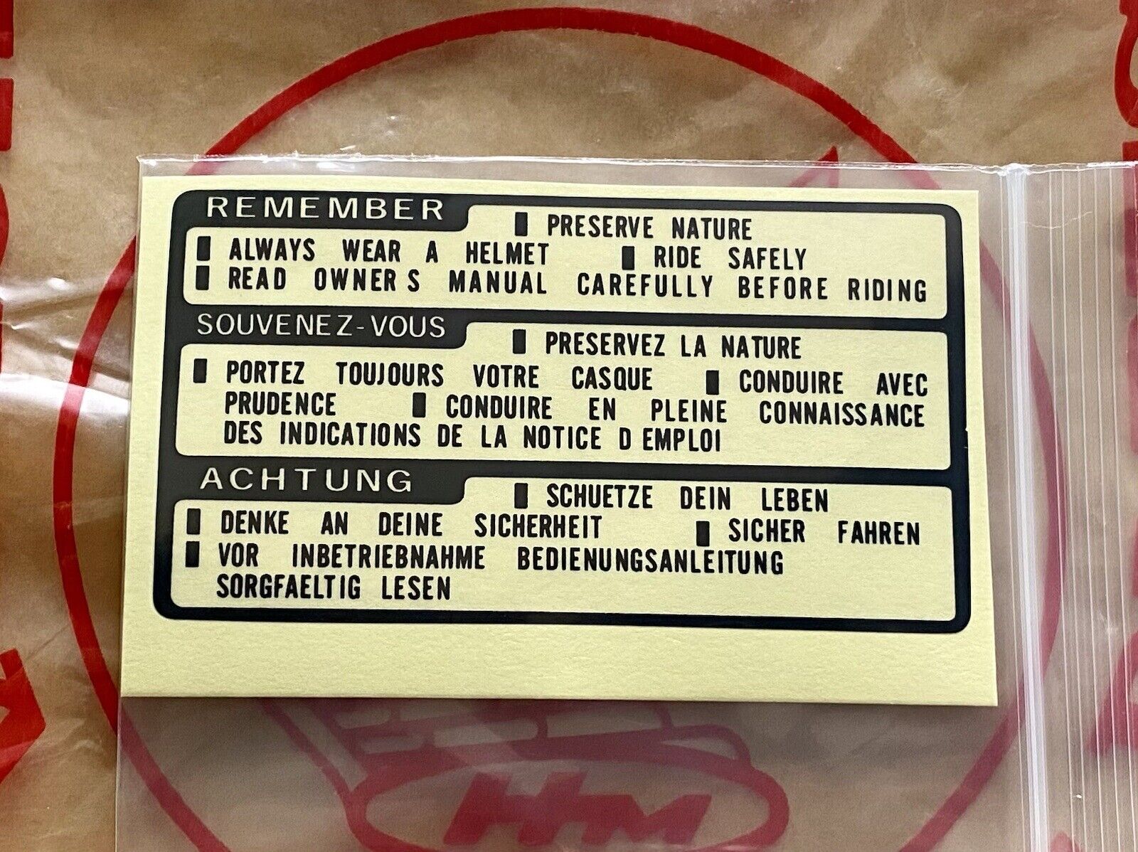 HONDA TRAIL XL500S DECAL STICKER MARK CAUTION SET | eBay Australia