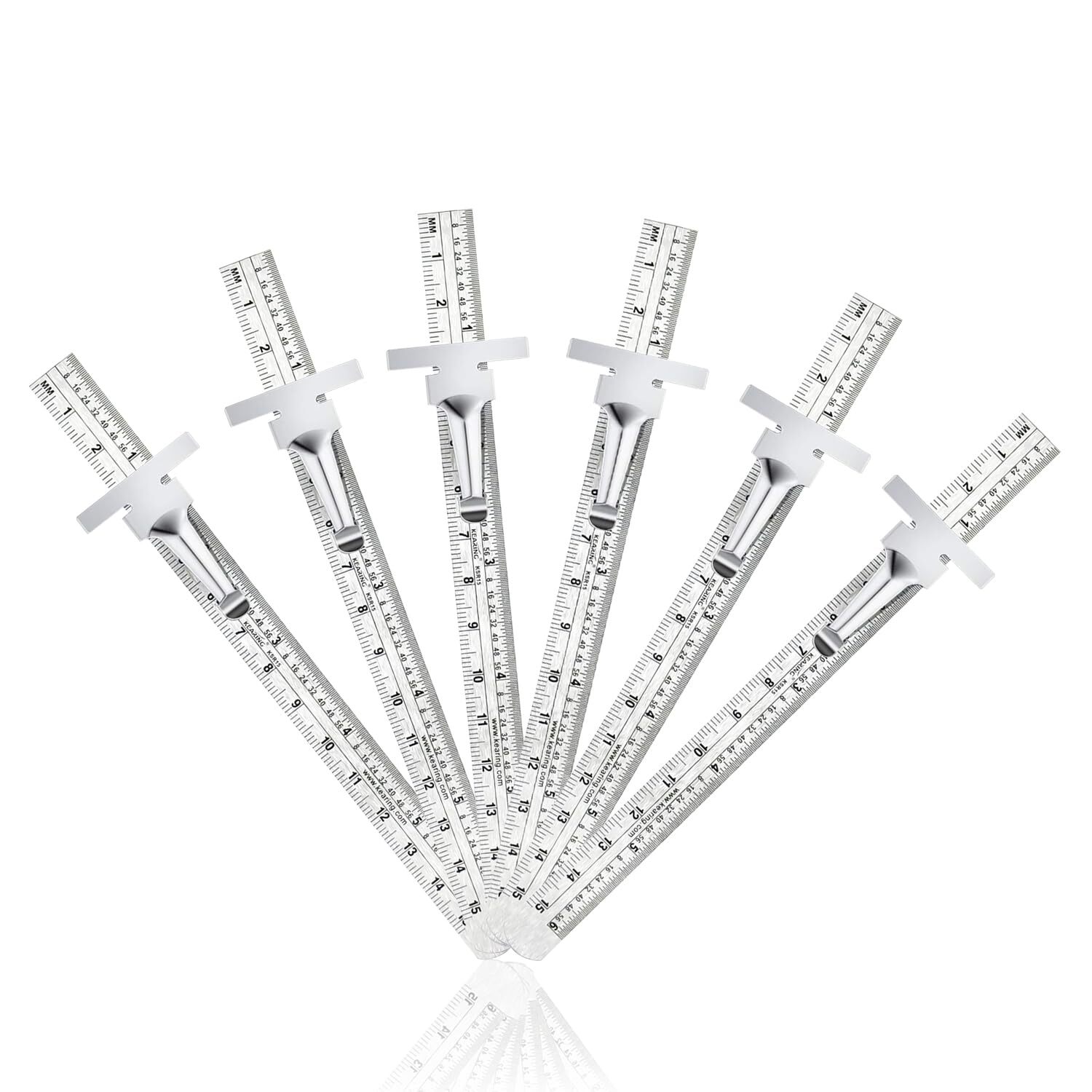 6 Inch 15 cm Imperial & Metric Pocket Ruler Stainless Steel Ruler with ...