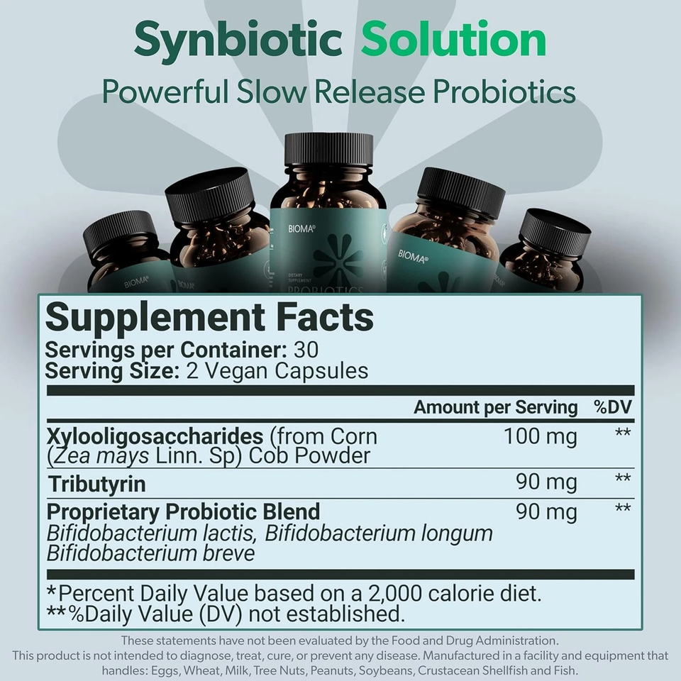 Bioma Probiotics for Digestive Health 3 In 1 Gut Health Probiotic 60 ...