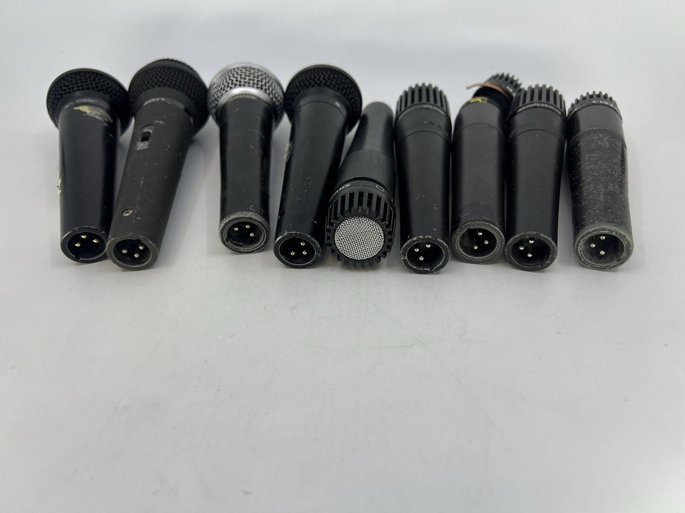 Lot of 9 Vintage Microphones Shure GLS and Others For Parts Untested | eBay