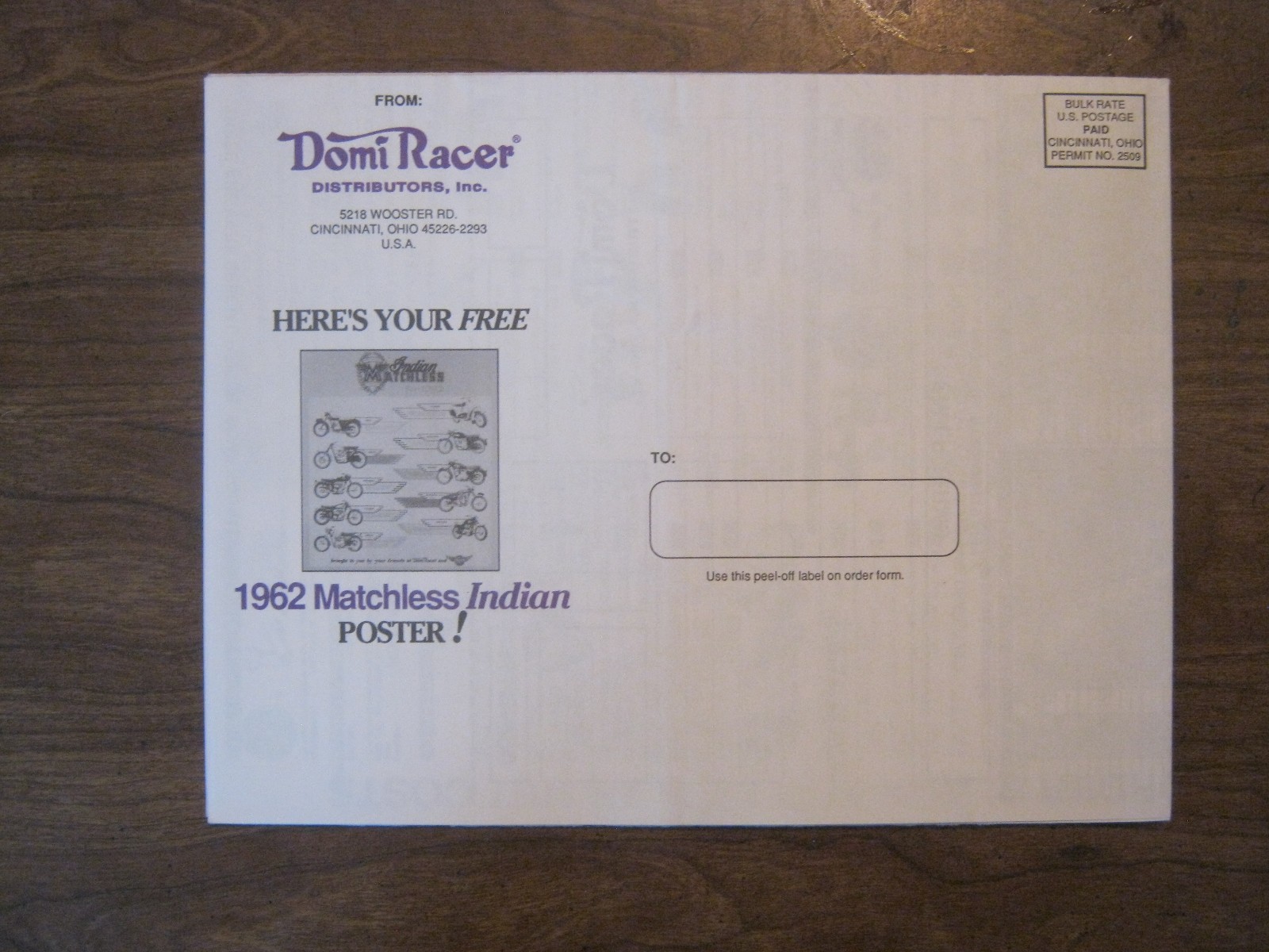 1962 Matchless Indian Color Motorcycle Poster 22 x 33 3/4, printed 1995 ...